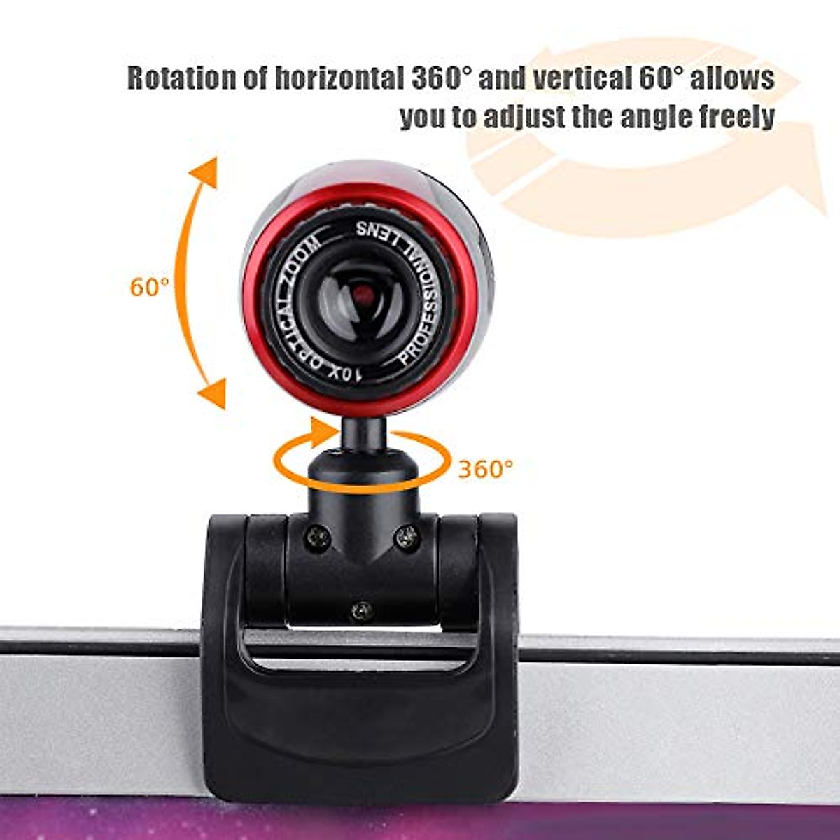 ASHATA Webcam 0.3MP, USB2.0 Web Camera Cam with MIC 360° for Computer PC Laptop for Skype/for MSN for Windows 2000 / XP / win7 / win8 / win10 / Vista 32bit