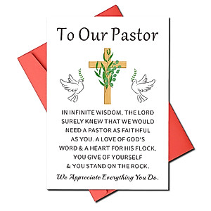 TI-EDC Thanksgiving Card for Pastor, Pastor Appreciation Card Gifts Pastor Gifts for Men MinisterReligious Scripture Gifts Baptism Christian Faith Gift Pastoral Gift from Church Thank You Card
