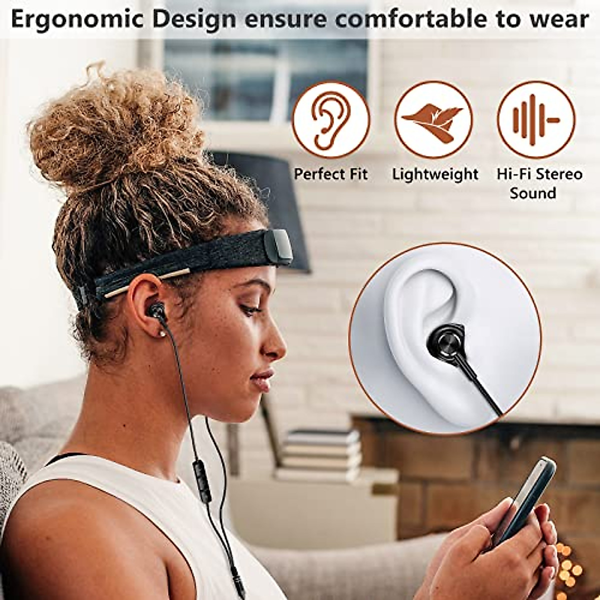 USB C Earphone Type-C Earbuds for Samsung Galaxy S22 Ultra Wired Earbuds Hi-Res Audio Headphone Noise Isolation Deep Bass Stereo Sound Headset with Mic Volume Control for Galaxy S22 S21 FE Black