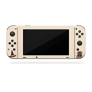 acky Design Spooky Skin Compatible with Halloween Nintendo Switch Skin Wrap Cover, Pumpkin Skin for Nintendo Switch Stickers, Premium Vinyl 3M Full Wrap Decal, Compatible with Joy-Con, Console, Dock