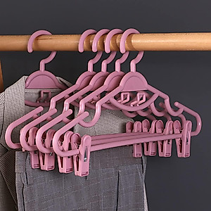 10pcs Heavy Duty Slim Plastic Hangers Clothes Hangers with Clips for Home Closet