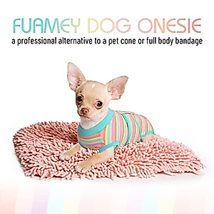 FUAMEY Recovery Suit for Dogs Cats After Surgery,Soft Breathable Pet Bodysuit E-Collar & Cone Alternative Surgical Suit Puppy Wear, Anti Licking Wounds Doggie Onesie for Small Medium and Large Pets