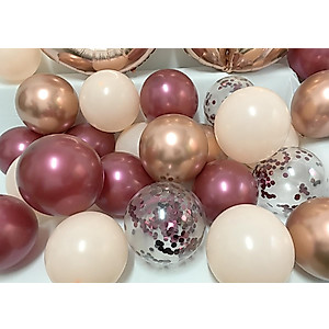 60th birthday decorations women – Rose gold 60 birthday party supplies for Happy Womens with Fabulous Champagne burgundy flowers Balloons Tissues Decor (burgundy + Champagne)