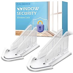 Sliding Door Lock for Kids Safety: 2 Pack Window Locks Child Proof Slide Glass Door Locks, Baby Proofing Closet Cabinet Patio Security Bar, No Drill Toddler Childproof Slider Door Window Stop