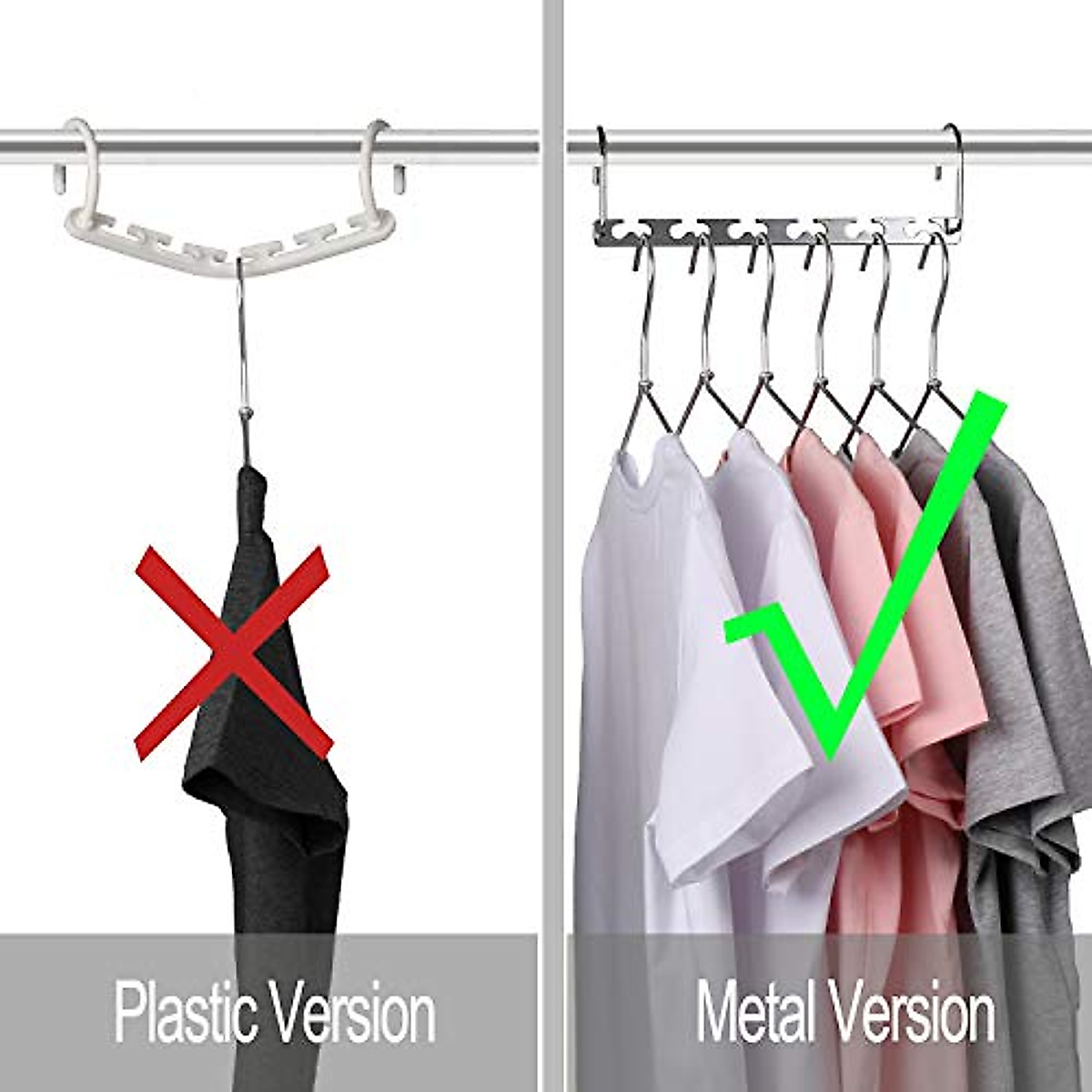 Magicool Hanger Magicool 12 Pack Metal Magic Cascading Hanger Space Saving Hangers Closet Organizers Suit for Shirt Pant Bra Clothes Hangers Space Saving