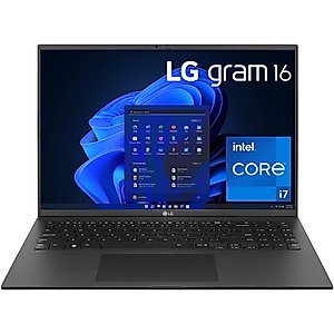 LG 2023 Gram 16 Pro 16” WQXGA IPS Ultra Laptop 12-Core Intel EVO i7-1360P NVIDIA GeForce RTX 3050 4GB GDDR6 32GB LPDDR5 4TB NVMe SSD 2xThunderbolt4 WiFi 6E HDMI Backlit KB Windows 11 Pro w/RE USB