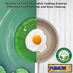 Duxtop Ceramic Non-stick Frying Pan, Stainless Steel Induction Frying Pan, 8-Inch Stir Fry Pan with Heavy-gauge Impact-bonded Bottom, FUSION Ti