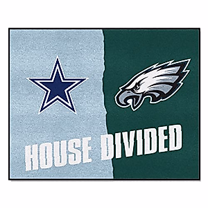 FANMATS 15665 NFL Cowboys / Eagles House Divided Rug 33.75" x 42.5"