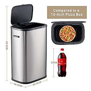 Takywep 13 Gallon Trash Can with Lid, Bathroom Garbage Can with Pop-Up Lid, Without Inner Bucket for Bathroom, Kitchen, Bedroom, Office