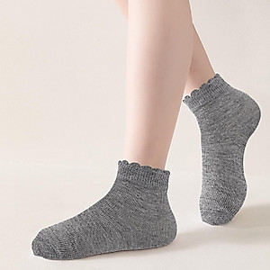 Looching 6 Pack Toddler Baby Girls Boys No Show Ankle Socks Cotton White Mesh Thin Low Cut Socks Kids 1-3Years