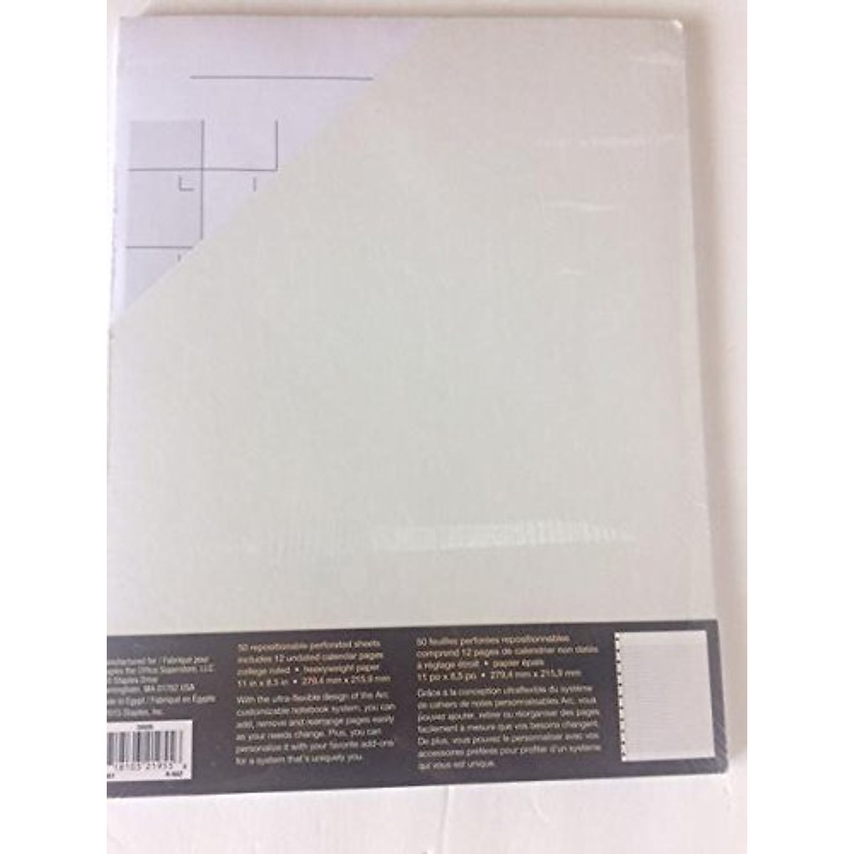 Staples ARC Customizable Notebook Perforated College Ruled Refill Paper, 11inch x 8.5inch