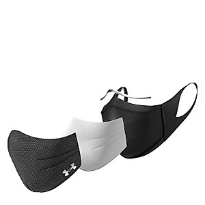 Under Armour unisex Sports Mask, Black (001)/White, Medium/Large
