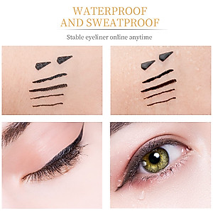 DekRion Winged Eyeliner Stamp, Eyeliner Liquid Liner, Black Eyeliner Waterproof Eyeliner Long-lasting Liquid Eyeliner & Smudgeproof Makeup Eyeliner