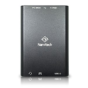 Narvitech NJ300, External Capture Card. 4K60 Passthrough, Stream and Record in 1080P60 with ultra-low latency on PS5, PS4, Xbox Series X/S, in OBS and more, on PC and Mac. Supports Party Chat capture.