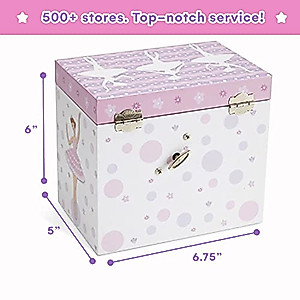 Jewelkeeper White and Purple Ballerina Musical Jewelry Box with 2 Pullout Drawers, Swan Lake Tune