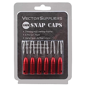 Vector Optics TAC 9mm Snap Caps,Trainning Dummy Round Snap Caps 9mm luger 6pcs
