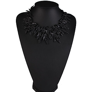 Zthread Vintage Bib Choker Collar Neklace Black Leaf Statement Collar Necklace Woman Fashion Jewelry Necklace