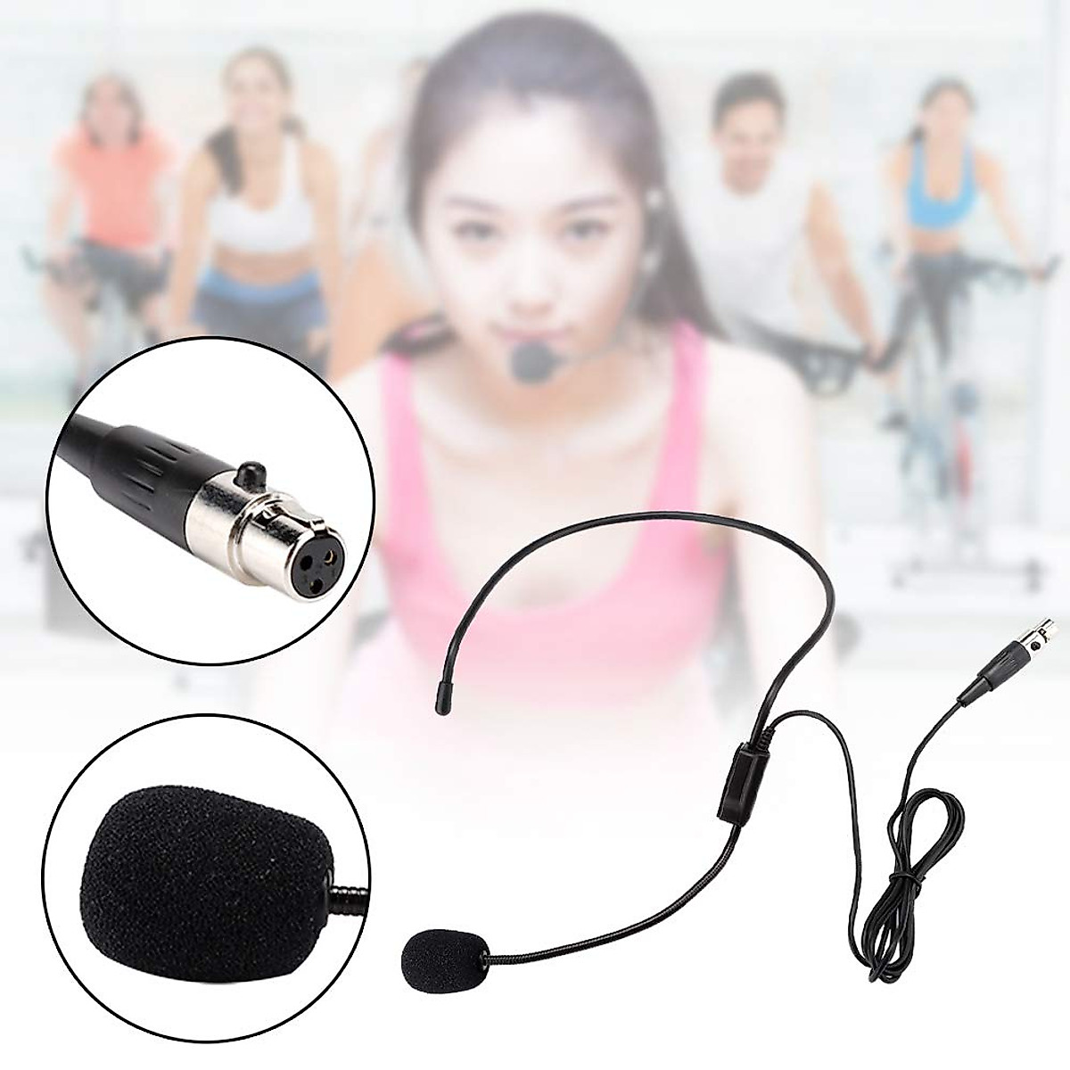 Mini Mic,Mini XLR 3 Pins TA3F Plug Head-Wear Mic,Professional Wireless Headset Microphone,for Waist Mounted Wireless Transmitter