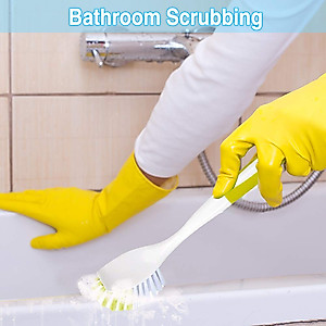 YeuDeuy Scrub Brush for Dish Kitchen Sink Pot Pan with Stiff Bristles, Yellow-Green 3pcs