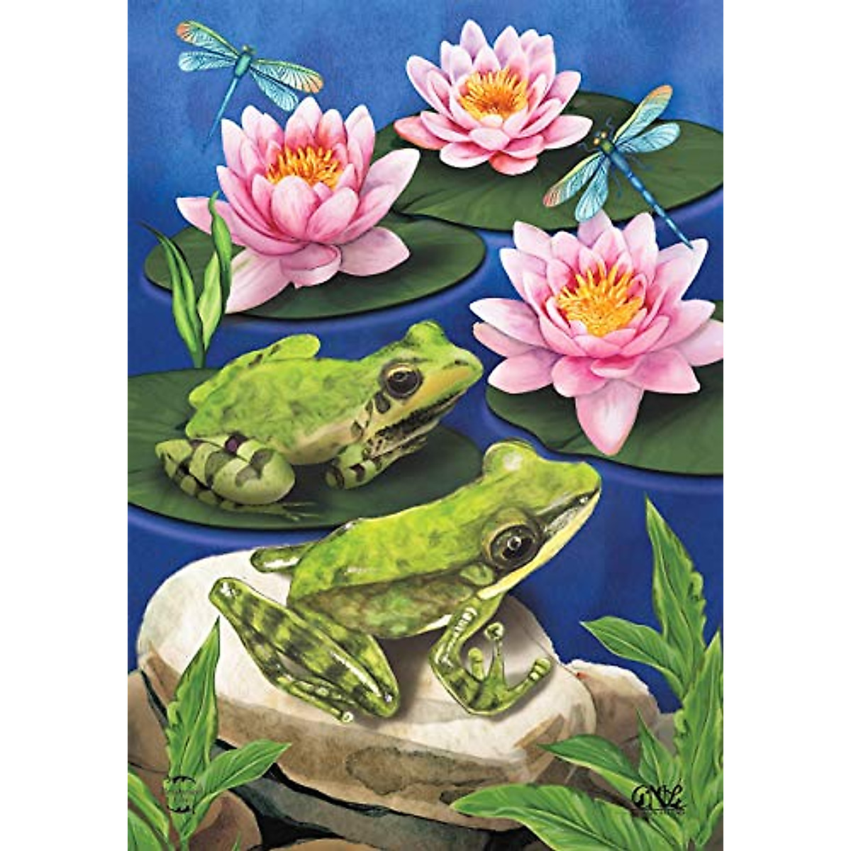 Frog Pond Summer Garden Flag Lily Pads 12.5" x 18" Briarwood Lane