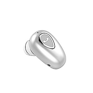Wireless Earbuds,YX01 Single in-Ear Mini Bluetooth 4.1 Earphone with Microphone Noise Cancelling Deep Bass Stereo Headphone HD Call for Phone Silver One Size
