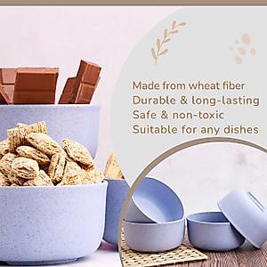 Wheat Straw Bowls Set of 4 Lightweight Reusable Plates - Microwave & Dishwasher Safe - Wheat Straw Dinnerware Sets - Cereal Bowl - Ramen Bowl Set - Soup bowls - Salad Bowl - Fruit Bowl