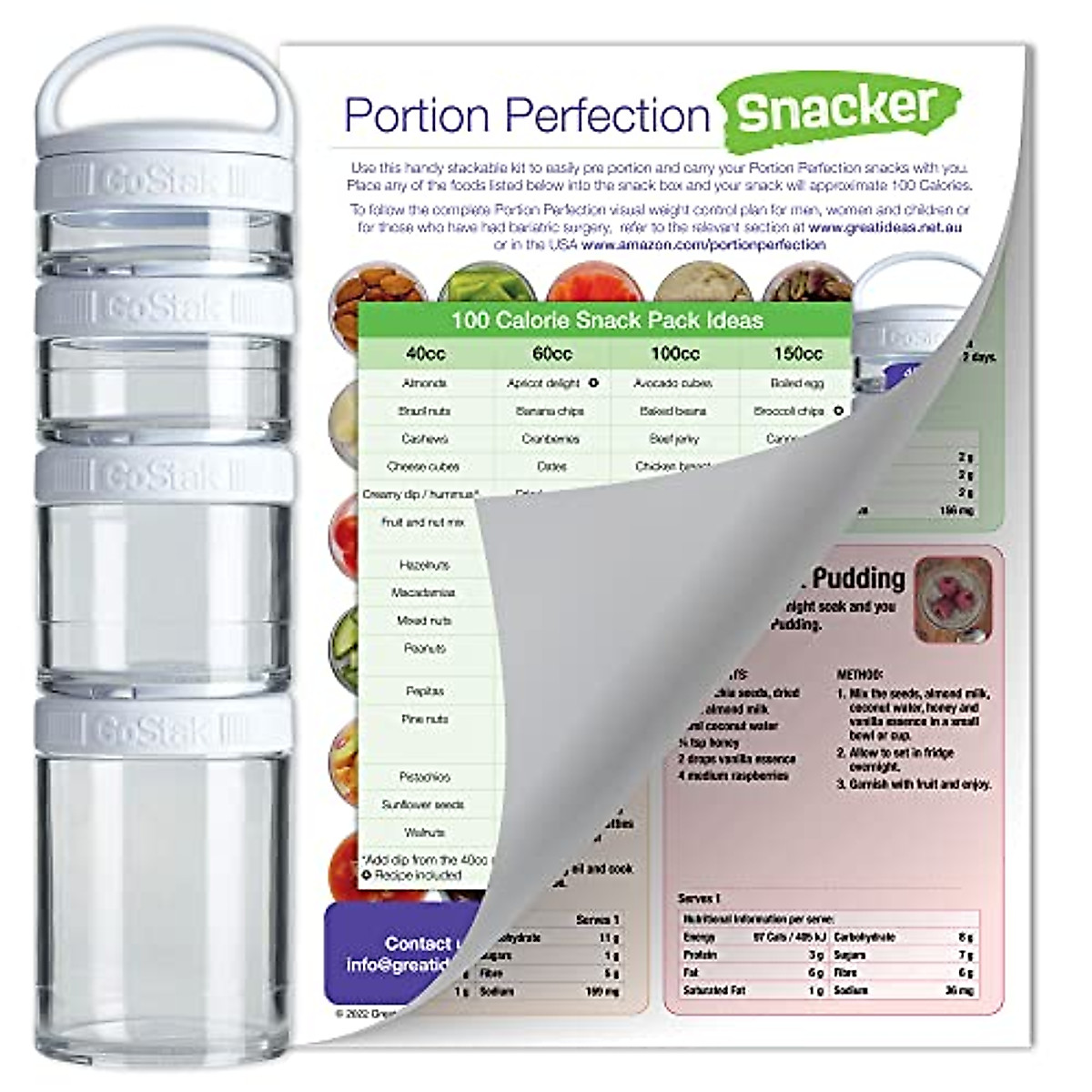 Bariatric Portion Control Lunchbox/Meal Prep Glass Containers 3pk with 100 Cal Snack Container Set, Practical Meal Prep, Gastric Sleeve, Bypass or Band with Protein, Carbs & Veg