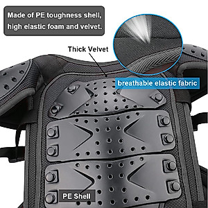 StarknightMT Upgraded Kids Motorcycle Armor Suit Teen Dirt Bike Gear Riding Protective Set for Cycling, Skateboarding, Skiing, Skating, Off-Road (Black)