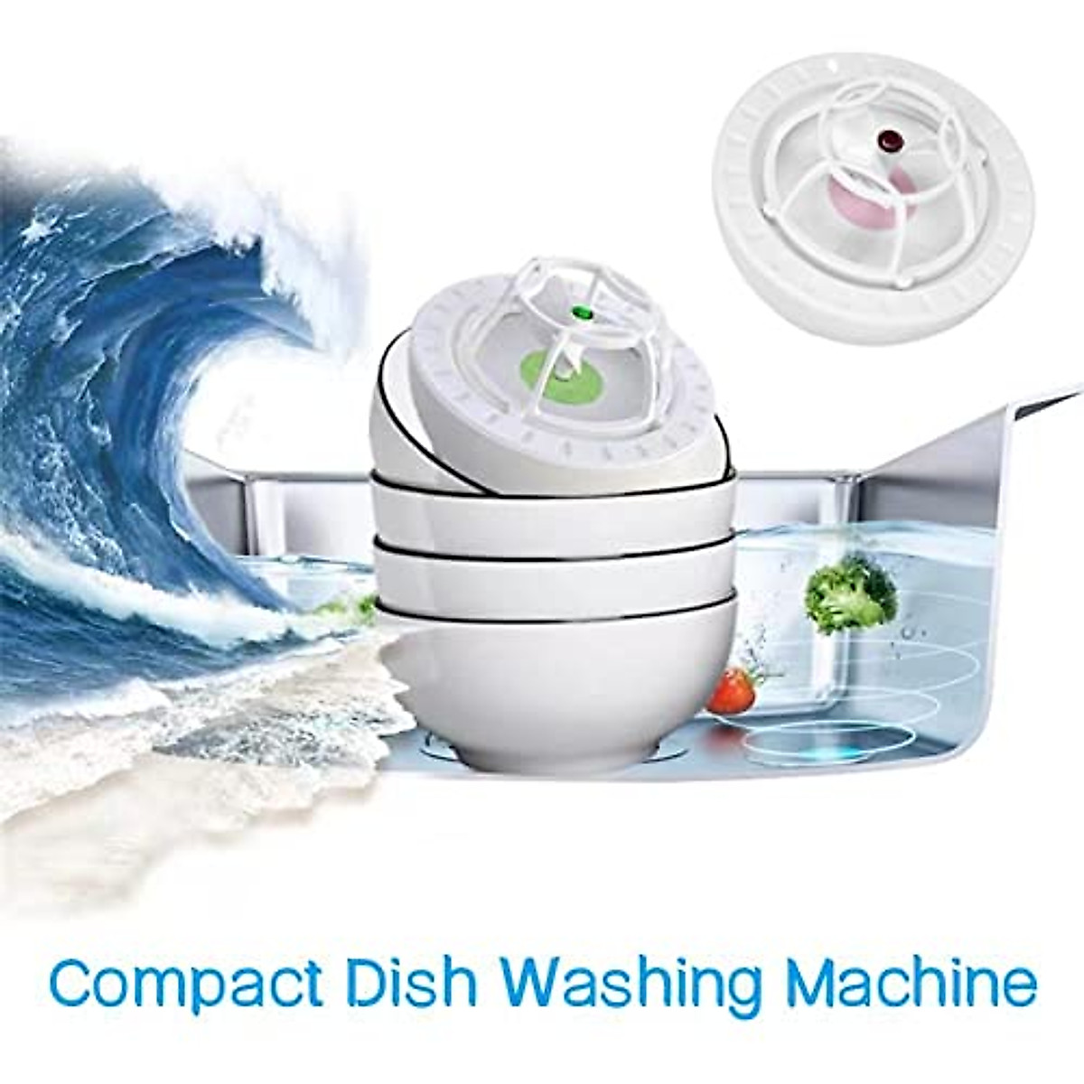 Mini Ultrasonic Dishwasher Multifunctional Household USB Portable Compact Dish Washing Machine for Small Apartment Office and Home Kitchen(Red)