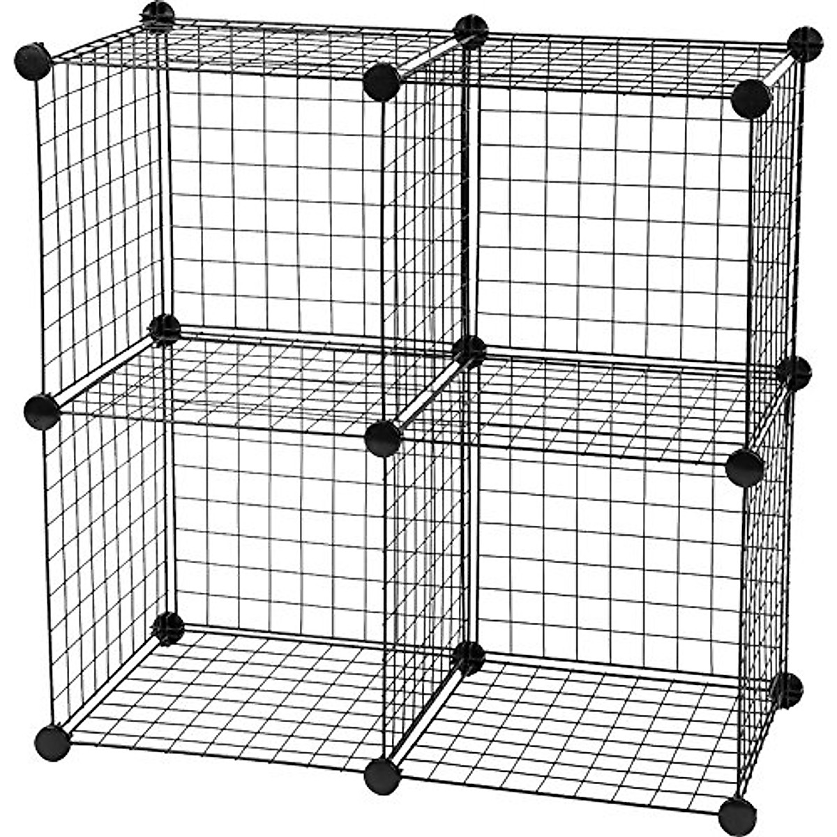 Only Garment Racks 4 Cube Mini Grid Unit with Back- Black