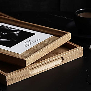 Serving Tray Household Tea Tray Rectangular Tray Household Breakfast Restaurant Tea Tray Fruit Tray Dessert Tray (Size : Small)