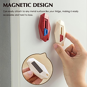 TECHPLUS 3Pcs Retractable Box Opener – Utility Knife for Cardboard and Package Cutting Serrated Blade – Safety Magnetic Box Cutter