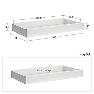 Little Seeds Monarch Hill Poppy Changing Table Topper, Ivory Oak