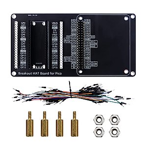 GeeekPi Breakout HAT Board for Raspberry Pi Pico/Pico W, GPIO Expansion Board Breakout HAT Module for Raspberry Pi Pico/Pico W, Support Raspberry Pi HAT Board with 40Pin Pin Header
