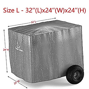 Cover Geny 100% Waterproof Generator Cover Heavy Duty Weather/UV Resistant Generator Covers 32 x 24 x 24 inch,for Universal Portable Generators 5000-10,000 Watt, Grey (32" L x 24" W x24 H)