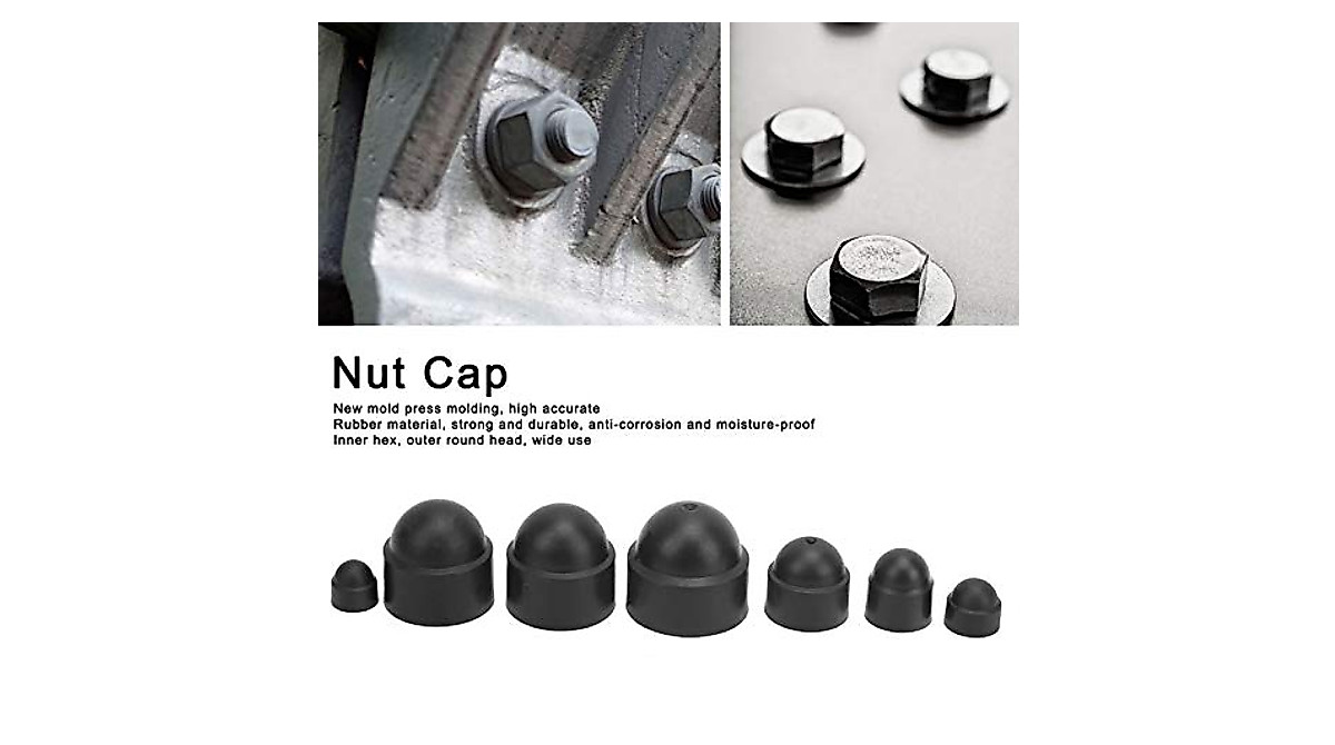 145Pcs Acorn Cap Nuts M4-M10 Durable Rubber Fastener Set