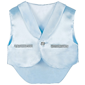 Lilax Baby Boy Jewels Crown Tuxedo Outfit Layette 5 Piece Gift Set 0-3 Months Blue