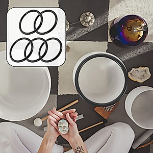 5pcs Crystal Singing Silicone Rubber O- ring Black O Ring Cushion Crystal Singing Bowls base support for Singing Bowls Standing