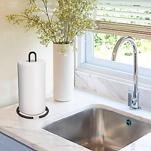 Paper Towel Holder Countertop, Black Paper Towel Holder Stand, Kitchen Paper Towels Holder Stand, Paper Towels Holder for Large Size Rolls by Bathth (Black)…