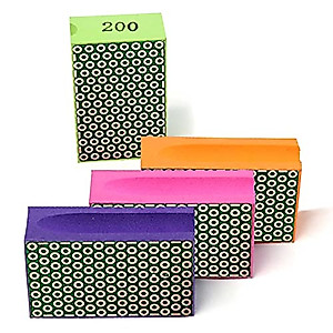 Diamond Hand Polishing Pads for Sanding Concrete Glass Stone Granite Marble 60#,100#,200#,400# (4Pcs/Set)…