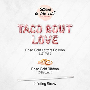 Big TACO BOUT LOVE Balloons Bachelorette Party Decorations Kit - Bridal Shower Party Balloons & Supplies - Hen Party Decorations Set