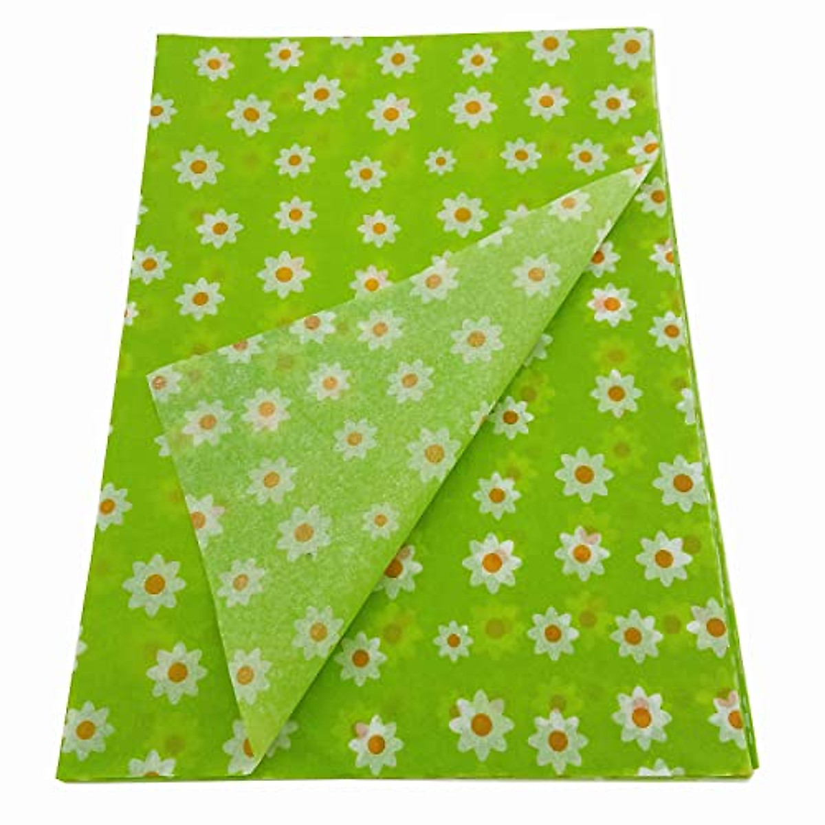 TTLLQQ Gift Wrapping Tissue Paper - 40 Sheets Green Flower Gift Wrapping Paper Bulk Pack, DIY Craft - 50x66cm