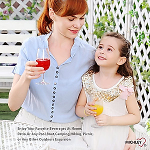 MICHLEY Unbreakable Stemmed Wine Glasses, 100% Tritan Plastic Snifter Glasses, BPA-free & Dishwasher Safe, Small Size 7.8 oz,Set of 2