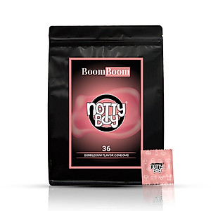 NottyBoy Extra Thin Bubblegum Flavored Condoms for Men - 36 Count