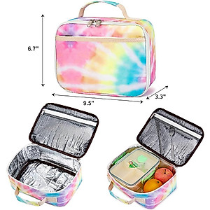 CAMTOP Backpack for Girls Kids School Backpack with Lunch Box Preschool Kindergarten BookBag Set (Tie Dye Yellow)