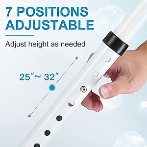 BNEHS Toilet Safety Rails, Universal Toilet Handles for Elderly, Handicap Toilet Seat with Handles, Height &Width Adjustable Medical Assist Grab Bar with 4 Suction Cups &Paper Towel Rack(White)