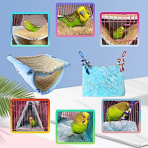 2Pcs Bird Nest Bed,Parrot Hanging Hammock Snuggle Hut Parrot House Bed Tent Toy Bird Cage Perch for Parakeet Budgies Cockatiels Cockatoo Finch Hamster Chinchilla