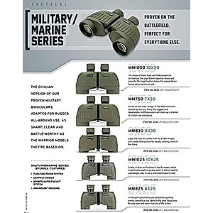 Steiner Military-Marine Series Binoculars, Lightweight Tactical Precision Optics for Any Situation, Waterproof, Green, 7x50