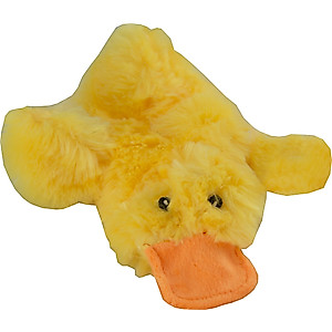 HUMMINGBIRD 8-Inch Small Duck Plush No-Stuffing Dog Toy Squeak Toy (Yellow)