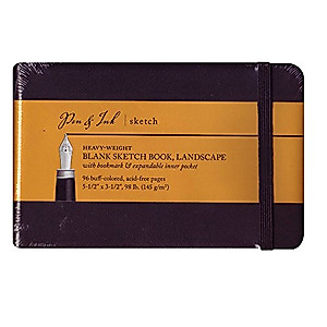 Art Alternatives Pen & Ink Notebook 5.5X3.5LS Blank HEAVY Wt,White